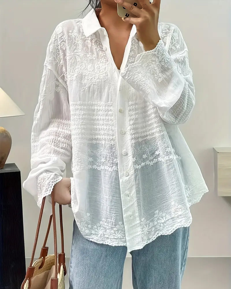 French Lapel Lace Shirt – EIGONA